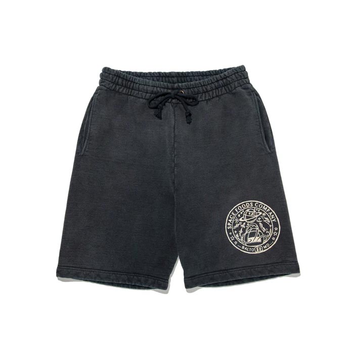 バウワウ BW241-GSSS GALAXY SYRUP SWEAT SHORTS ブラック エイジング メンズ フロッキープリント スウェ ...